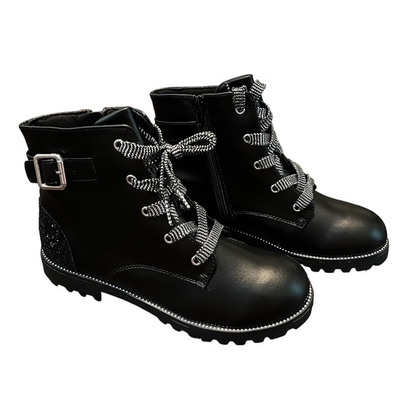 Olive & Edie | Shoes | Olive Edie Girls Black High Top Sparkle Zipup ...